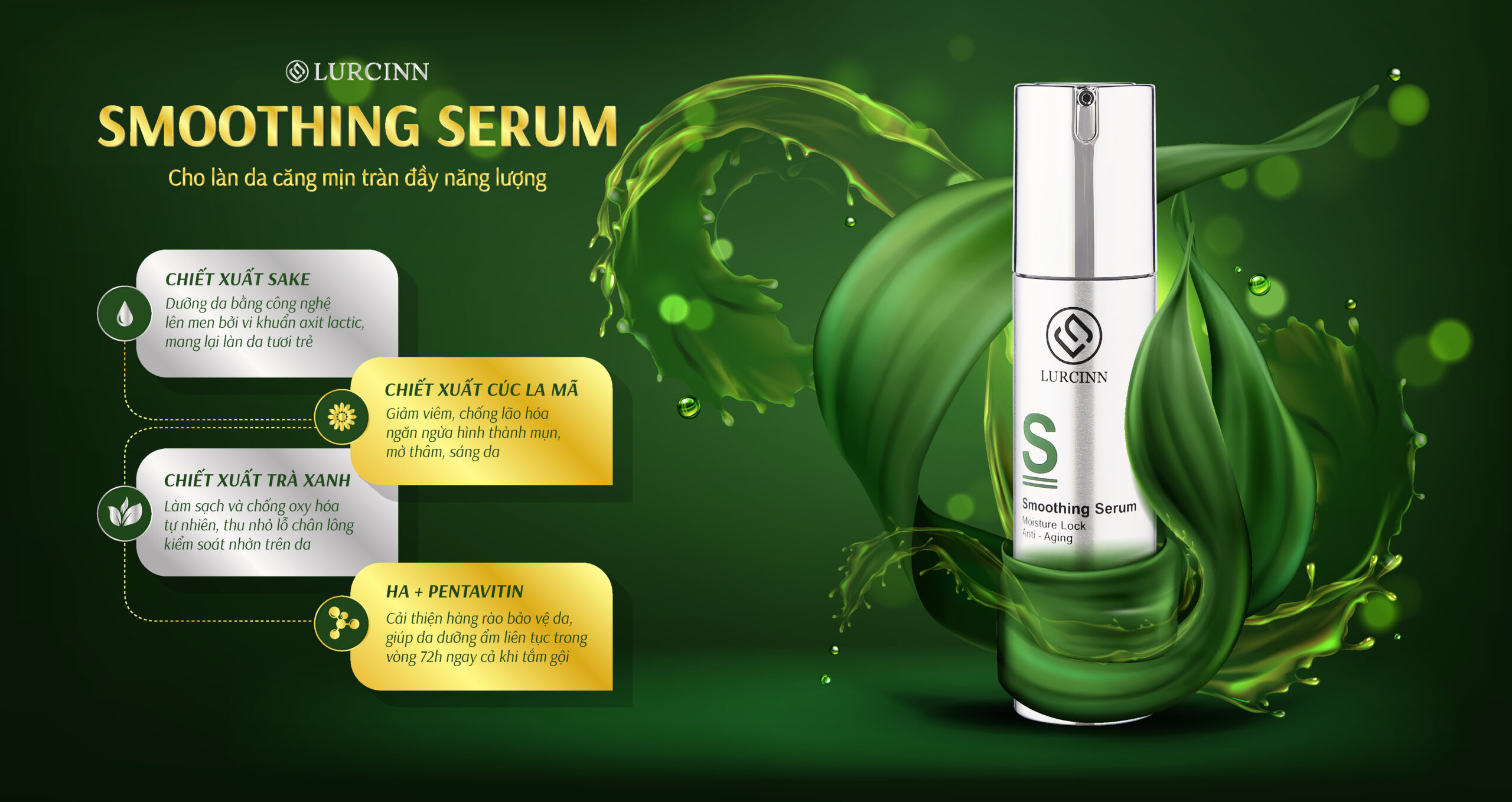 Nước thần Smoothing Serum - Lurcinn - Giữ mãi tuổi thanh xuân